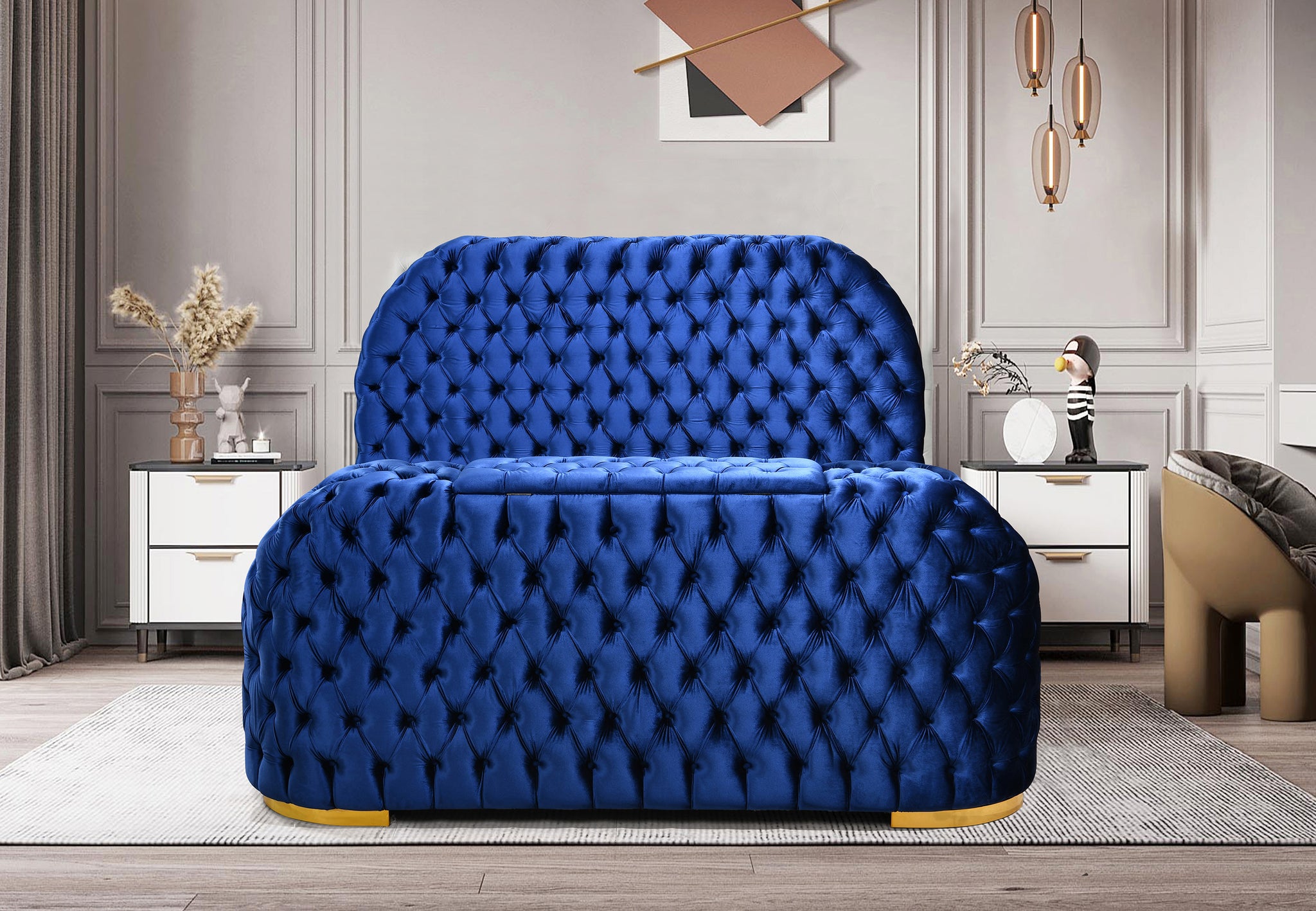 Leon Velvet Bed – AjsFurniture