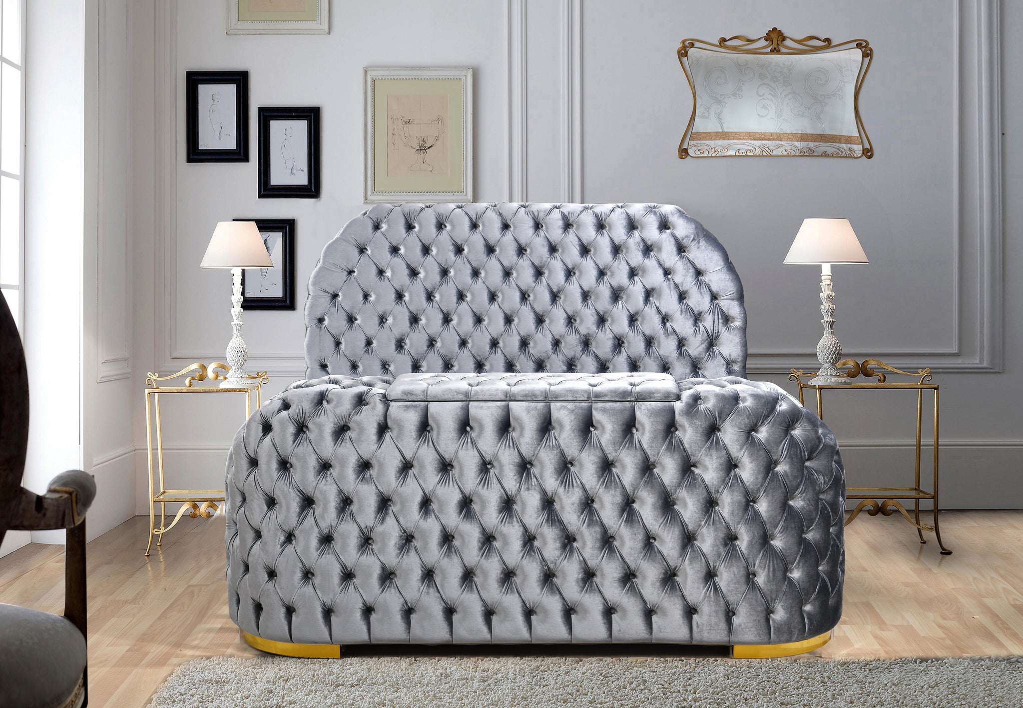 Leon Velvet Bed – AjsFurniture